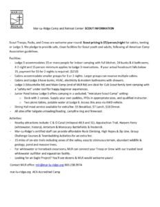 Scout information 2024 | Mar-Lu-Ridge Camp & Retreat Center